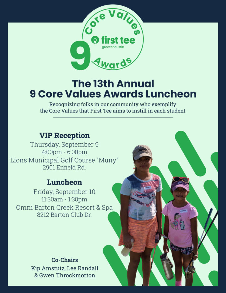 9 Core Values Awards Luncheon – First Tee – Greater Austin