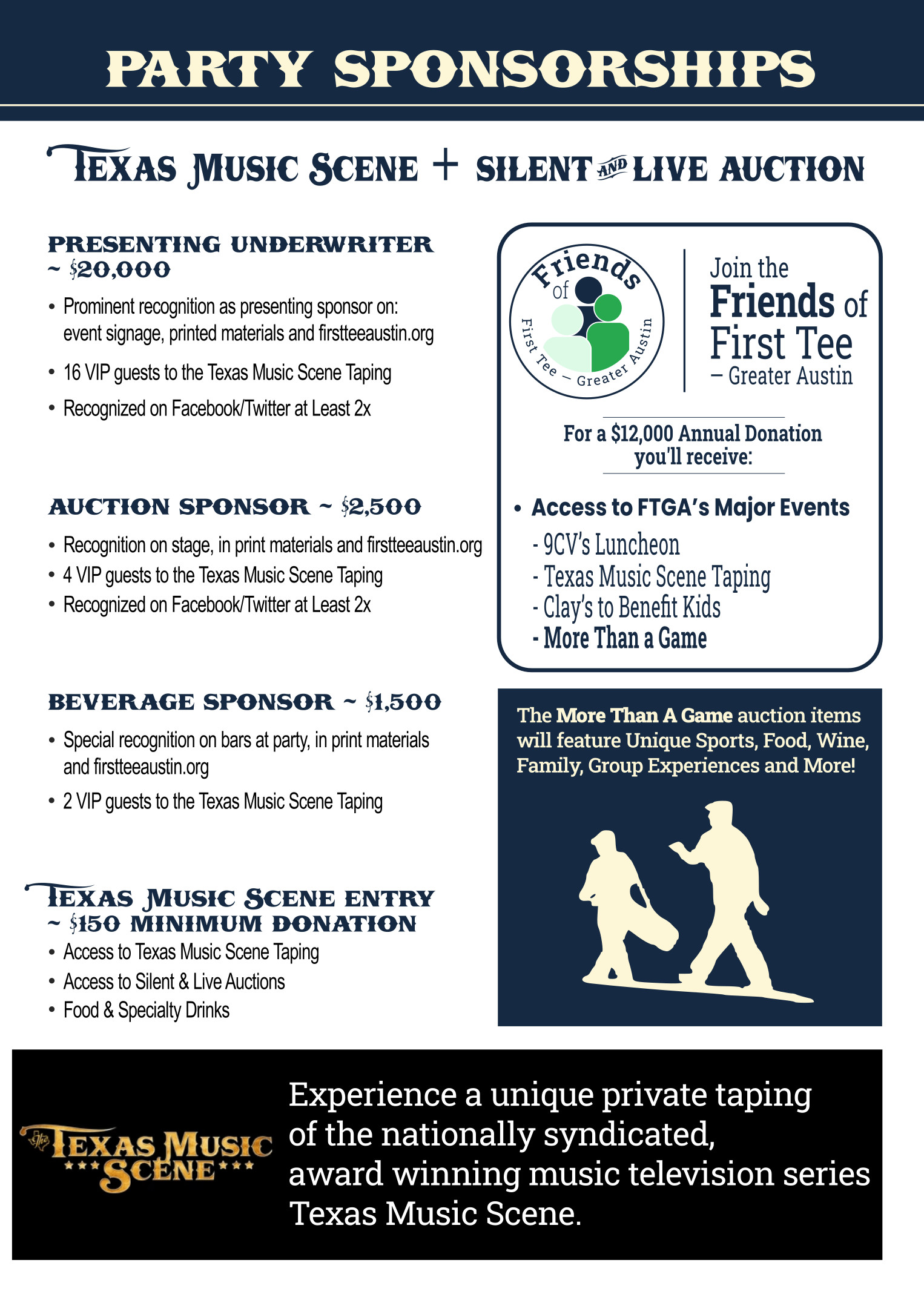 MTAG 2024 TMS Sponsorship levels – First Tee – Greater Austin